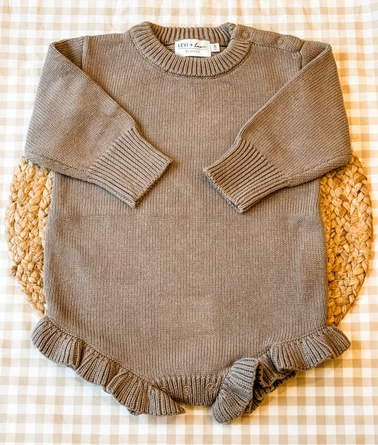 Long Sleeve Knit Ruffle Romper RTS – Levi and Lane Blanks