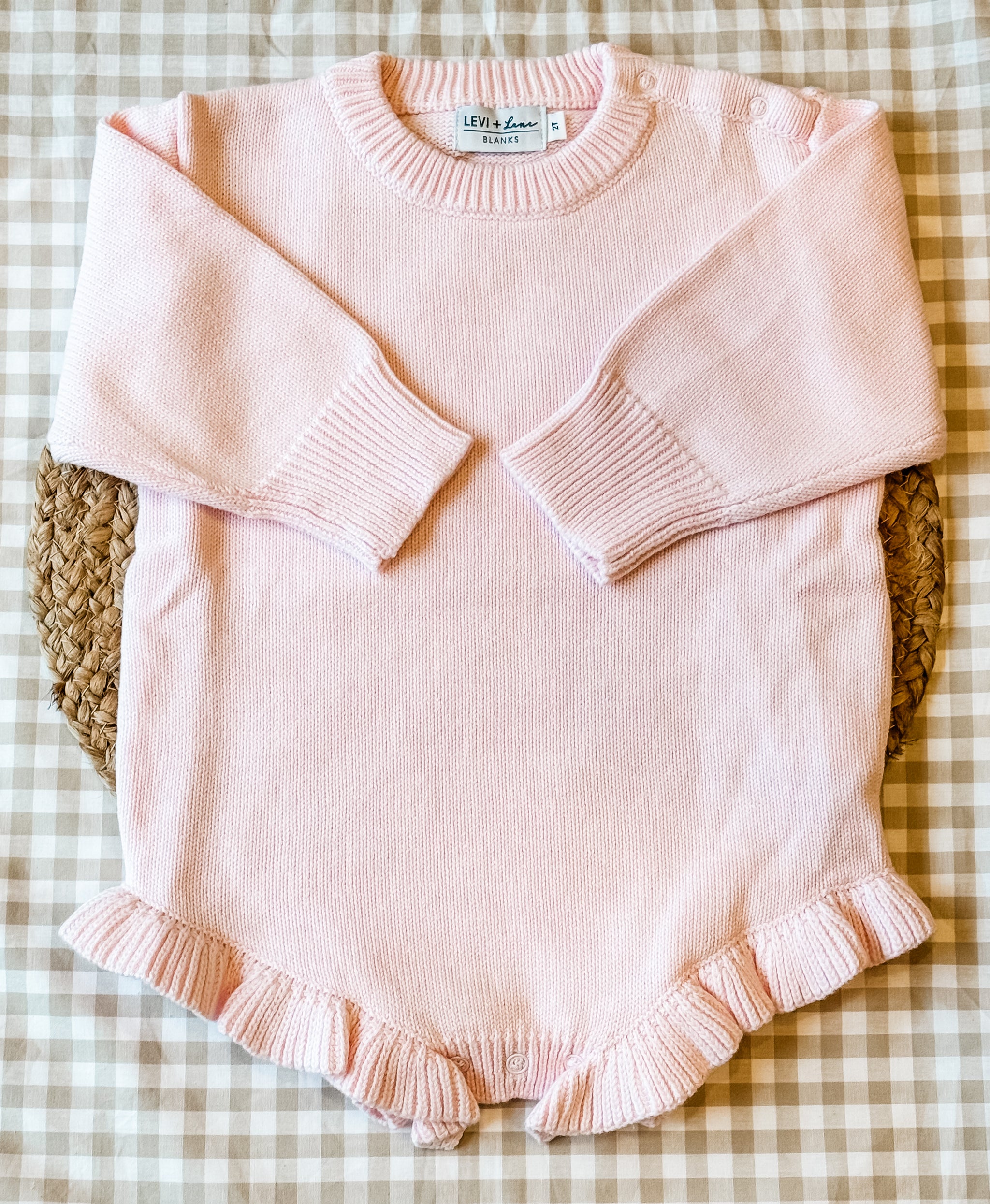Long Sleeve Knit Ruffle Romper RTS – Levi and Lane Blanks