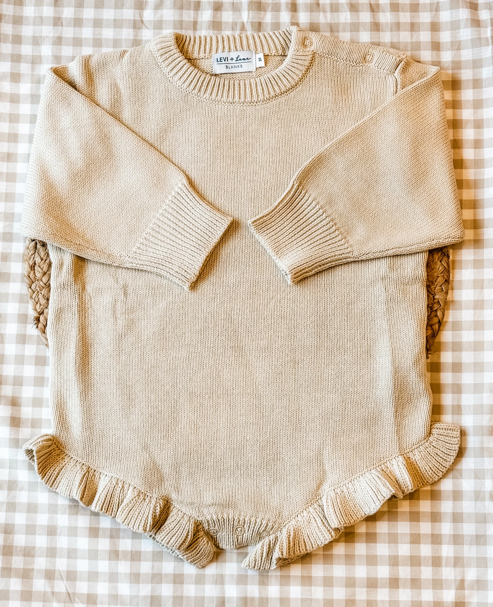 Long Sleeve Knit Ruffle Romper RTS – Levi and Lane Blanks