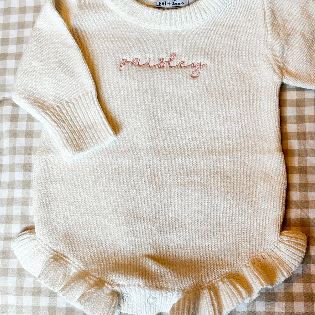 Long Sleeve Knit Ruffle Romper RTS – Levi and Lane Blanks